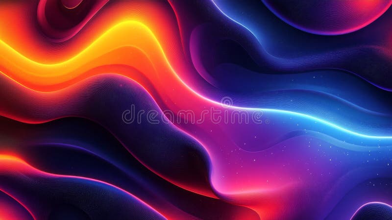 Abstract Wavy Background with Orange Red Purple and Blue Hues Featuring ...
