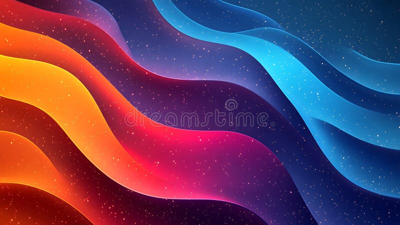 Abstract Wavy Background with Starry Effect Gradient Color Smooth ...