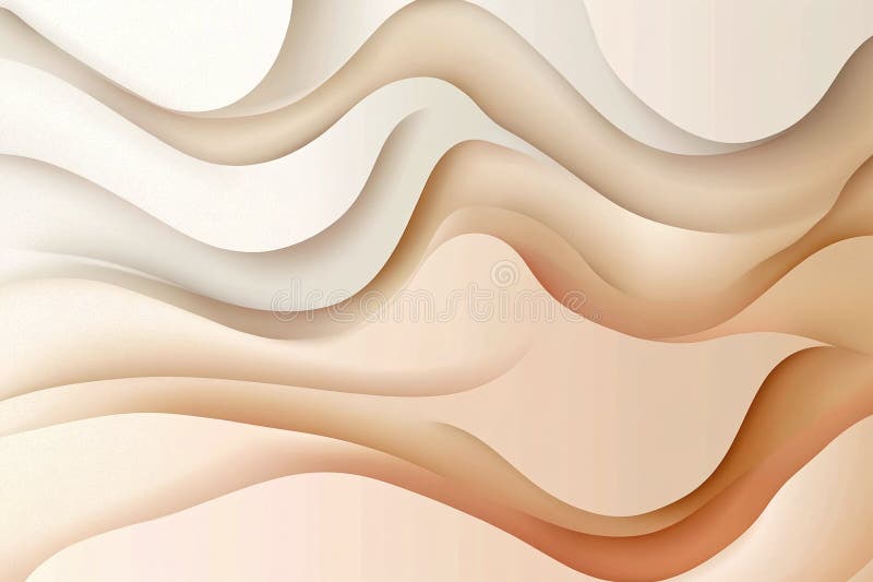 Abstract Wavy Beige and Brown Gradient Layers with Smooth Flowing ...