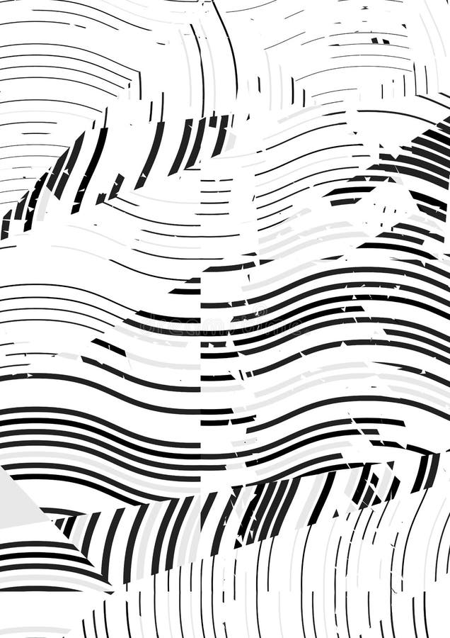 Abstract Wavy Black and Gray Line Pattern with Circle Overlay Texture ...