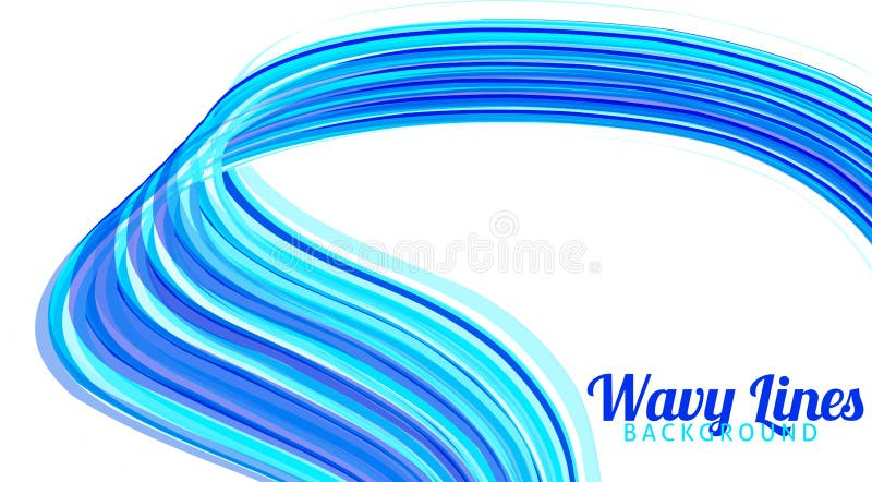 Abstract Wavy Blue and Aqua Color Line on a White. Vector Stock Vector ...