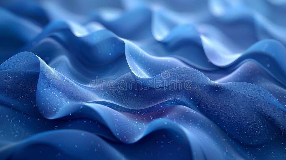 Abstract Wavy Blue Fabric Texture Animation with Sparkles for Visual ...