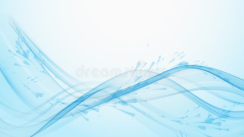 Abstract Wavy Blue Flow of Wavy Transparent Lines with Splatter Effect ...