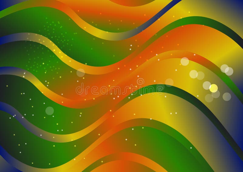 Abstract Wavy Blue Green and Orange Gradient Background Vector Graphic ...