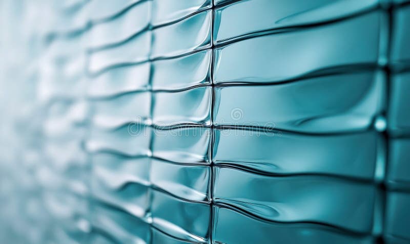 Abstract Wavy Blue Metallic Background with Geometric Pattern and ...