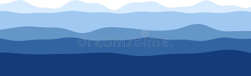 Abstract Wavy Blue Patterns with Multiple Shades of Blue in Horizontal ...