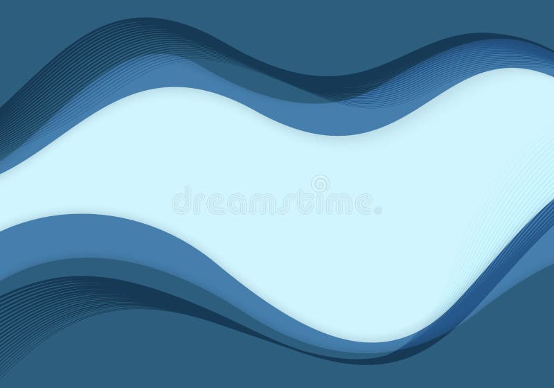 Abstract Wavy Blue Template Design Decorative Artwork Minimal Style ...