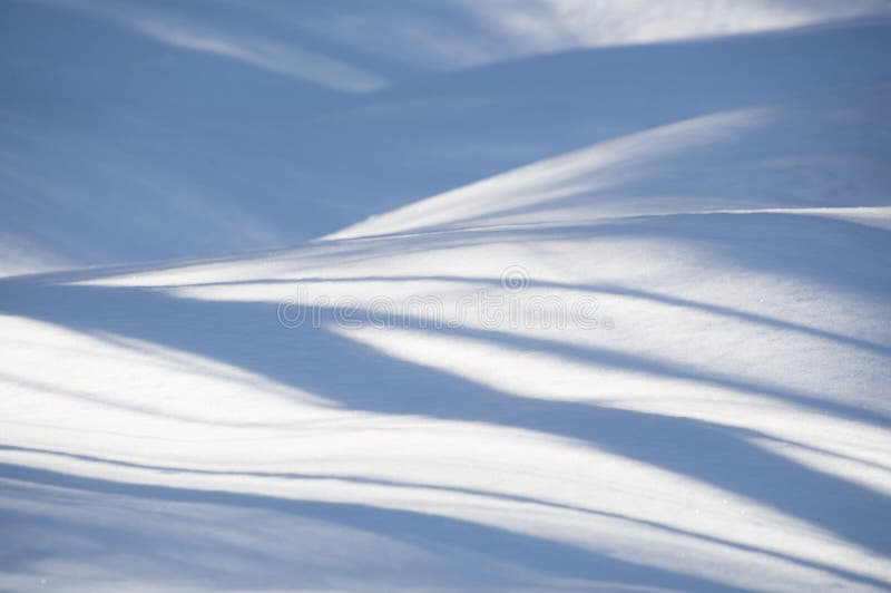 Abstract Wavy Blue Tree Shadows on the Snow Stock Photo - Image of ...