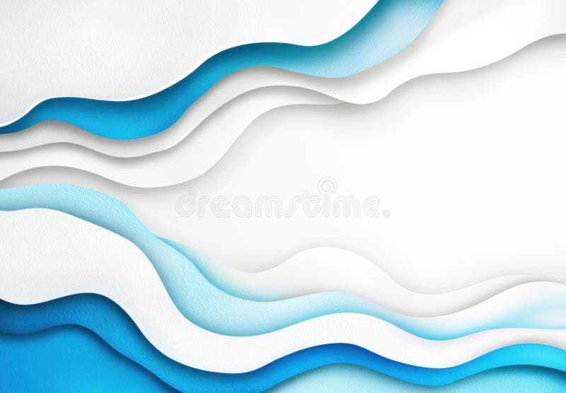 Abstract Wavy Blue and White Background Stock Illustration ...
