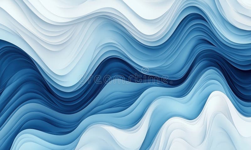 Abstract Wavy Blue and White Patterns with Layered Textures and ...