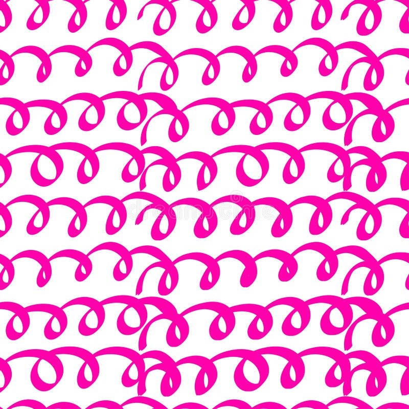 Abstract Wavy Bright Pink Shapes Seamless Pattern Stock Vector ...