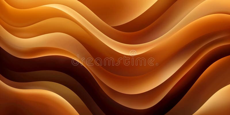 Abstract Wavy Brown Background with Smooth Gradients Visual Art Pattern ...