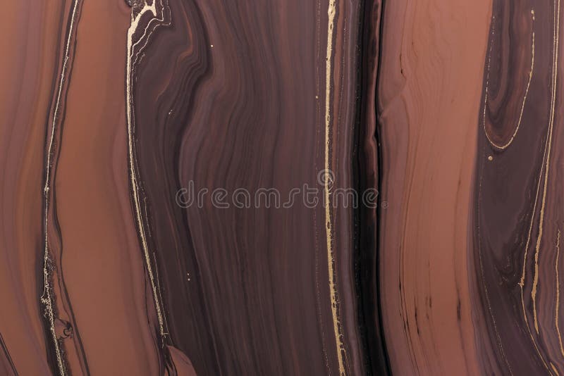 Abstract Wavy Brown Lines. Art Deco Marbling Background or Texture ...