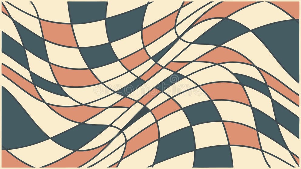 Abstract Wavy Checkerboard Pattern, Retro Optical Illusion, Vector ...