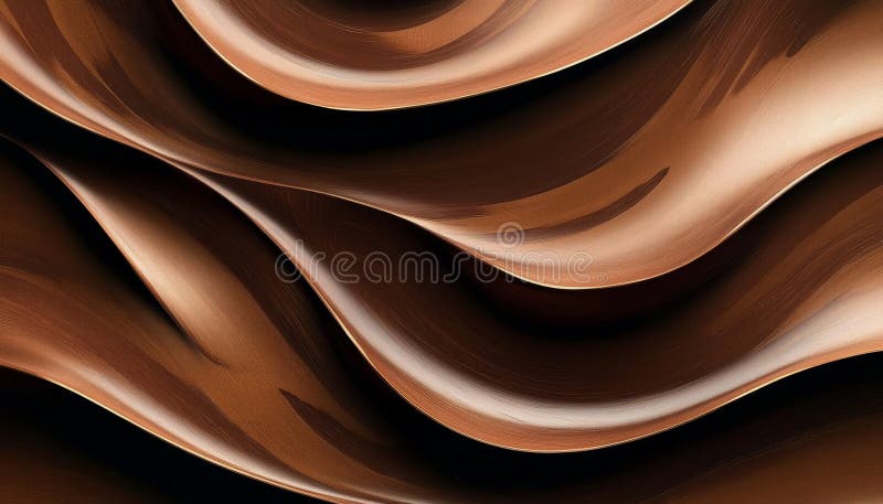 Abstract Wavy Chocolate Background. Flowing Cocoa Cream Texture Stock ...