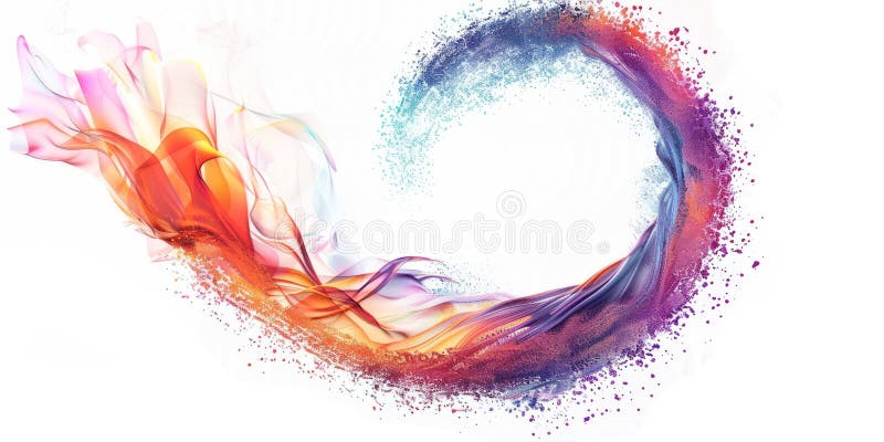 Abstract with a Wavy Circle Made from Digital Pixels, Suggesting a ...