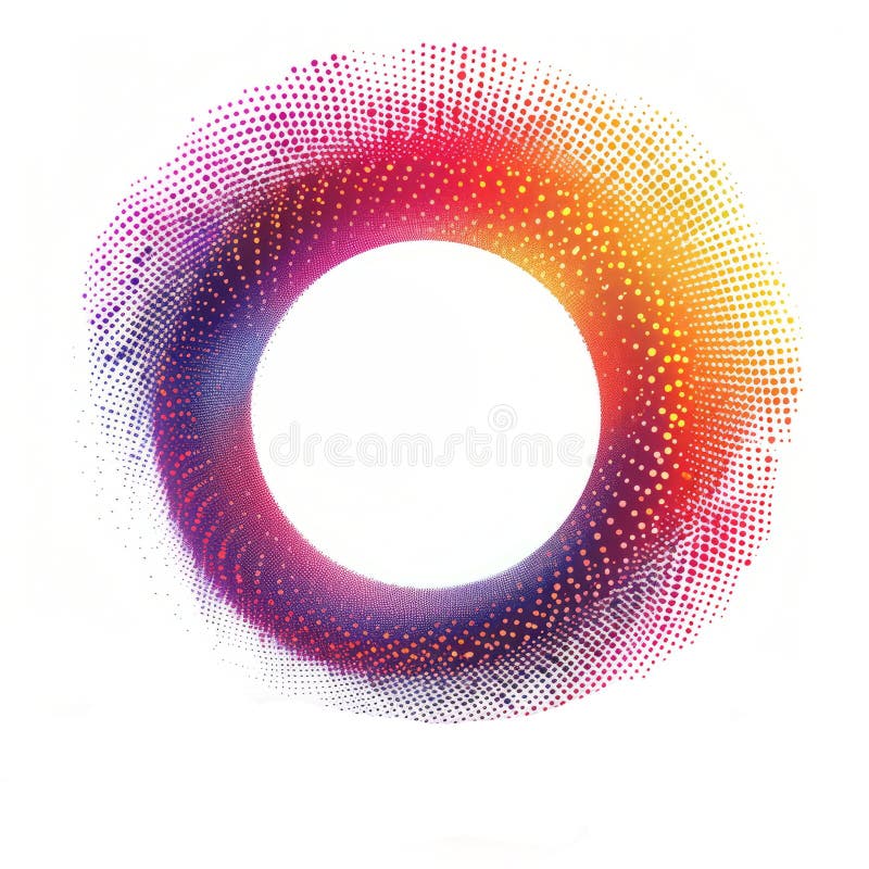 Abstract with a Wavy Circle Made from Digital Pixels, Suggesting a ...