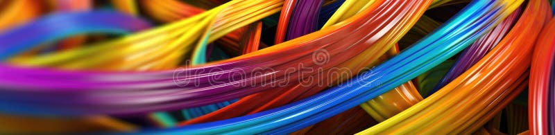Abstract Wavy Colorful Cable Background. Generative AI Stock ...