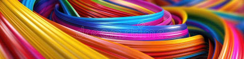Abstract Wavy Colorful Cable Background. Generative AI Stock ...