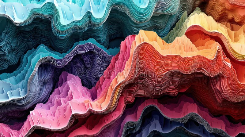 Abstract Wavy Colorful Pattern Background Stock Illustration ...