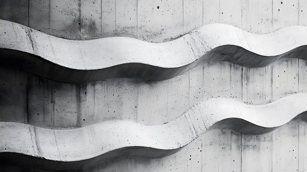 Abstract Wavy Concrete Structure with Modern Architectural Design Stock ...