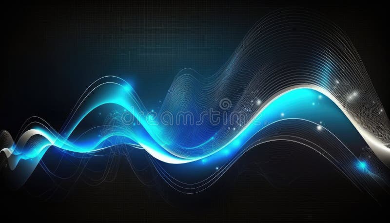 Abstract Wavy Curve Technology Background, Business Connection, Lines ...
