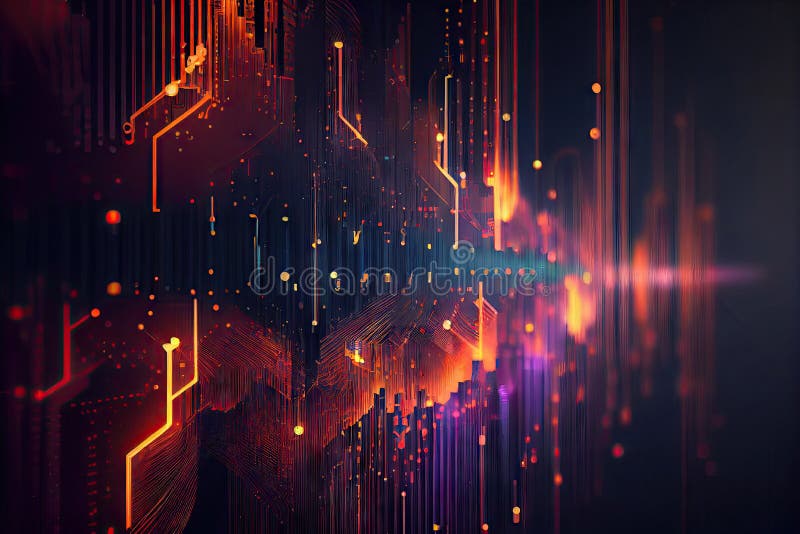 Abstract Wavy Curve Technology Background, Business Connection, Lines ...