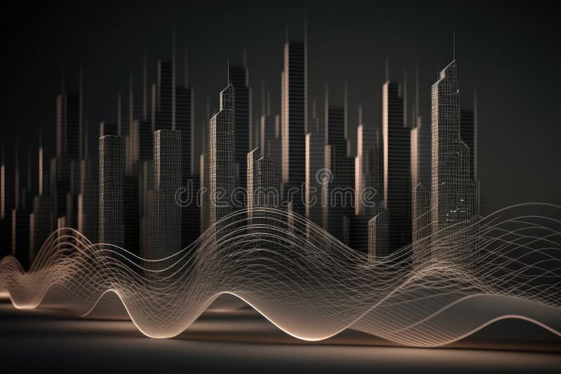 Abstract Wavy Curve Technology Background, Business Connection, Lines ...