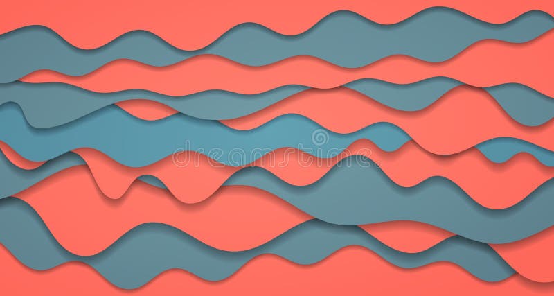 Abstract Wavy Cut Paper Strips with Soft Shadow. Vector Illustration ...