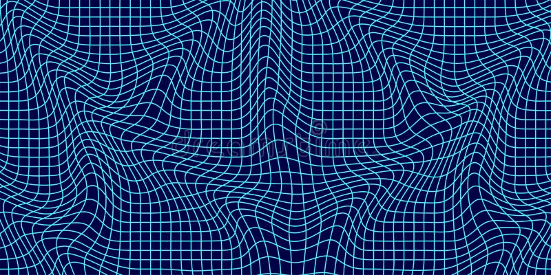 Abstract Wavy 3d Mesh on a Blue Background. Geometric Dynamic Wave. 3D ...