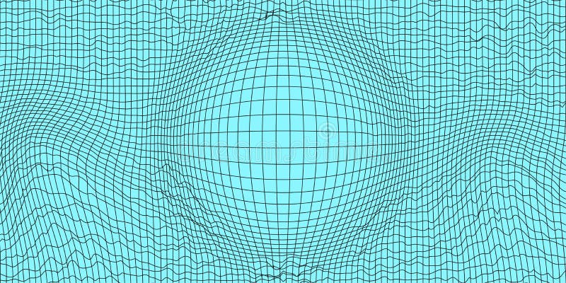 Abstract Wavy 3d Mesh on a Blue Background. Geometric Dynamic Wave. 3D ...