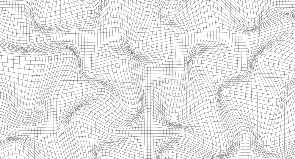 Abstract Wavy 3d Mesh. Geometric Dynamic Wave. Distorted Square Grid ...