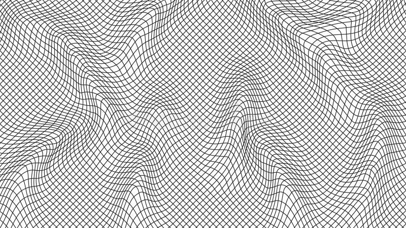 Abstract Wavy 3d Mesh on a White Background. Geometric Dynamic Wave. 3D ...