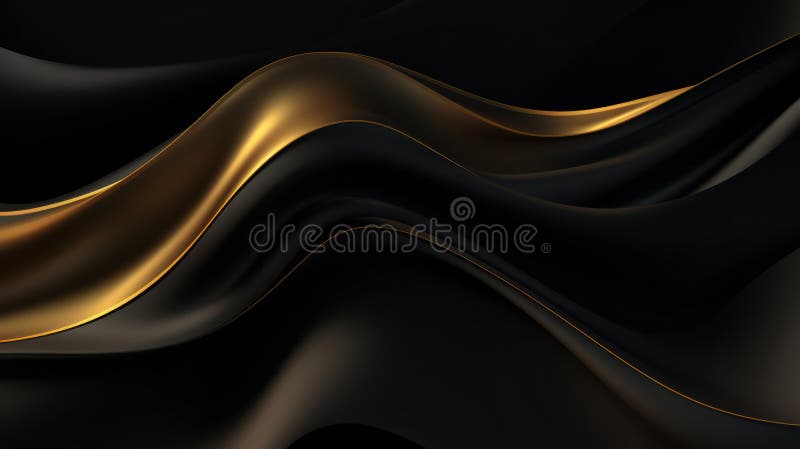 Abstract Wavy Dark and Golden Background for Your Design Stock ...