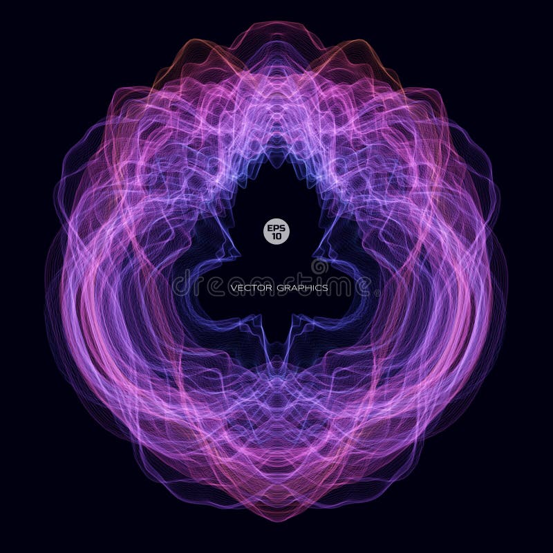 Abstract Wavy Design for Music or Data Science Illustration. Stock ...