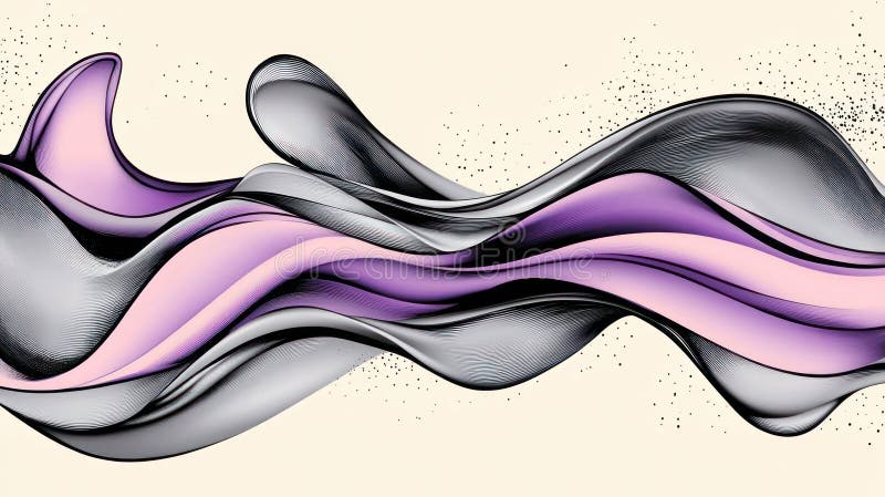Abstract Wavy Design in Purple and Black Tones Against a Light ...