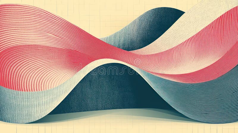 Abstract Wavy Design in Red and Blue Tones, Creating a Sense of ...