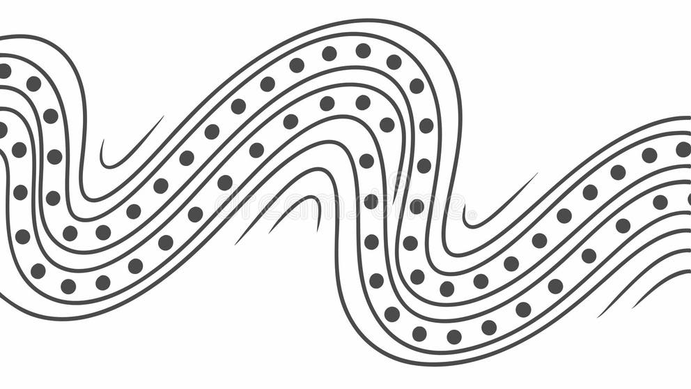 Abstract Wavy Dotted Line Pattern, Simple Decorative Design, Vector ...