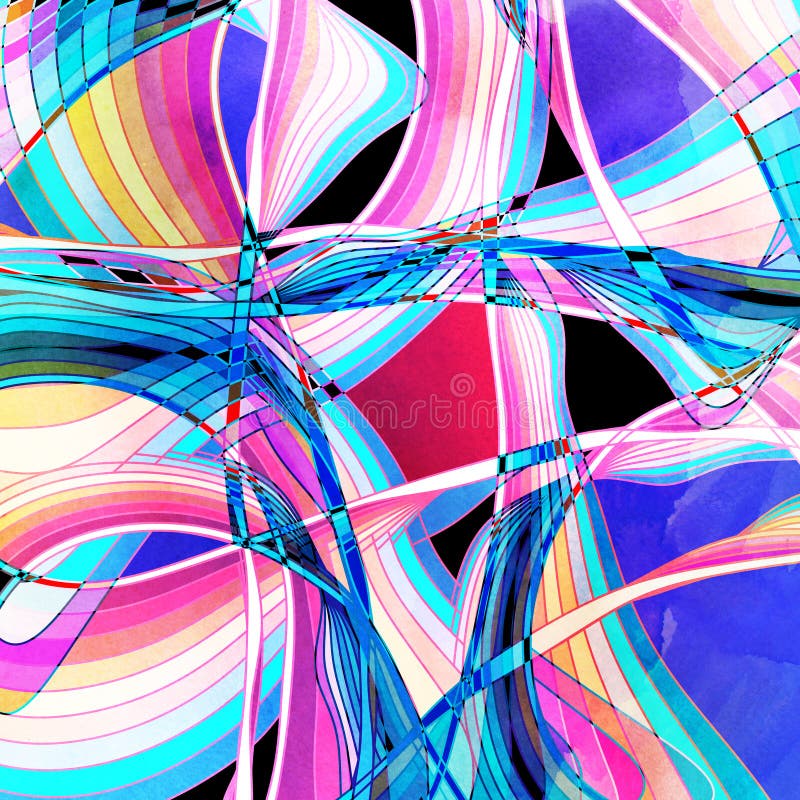 Abstract Wavy Elements Background Stock Illustration - Illustration of ...