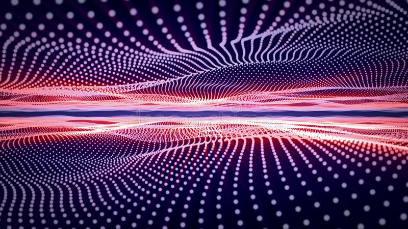 Abstract Wavy Field Made of Particle Waves with Hot Glow Effect Stock ...
