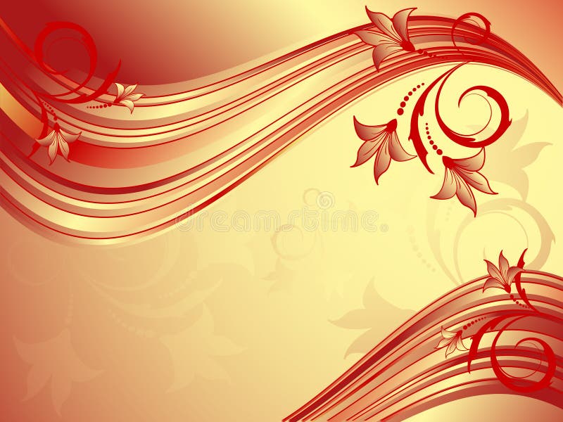 Abstract Wavy Floral Vector Stock Vector - Illustration of shape ...