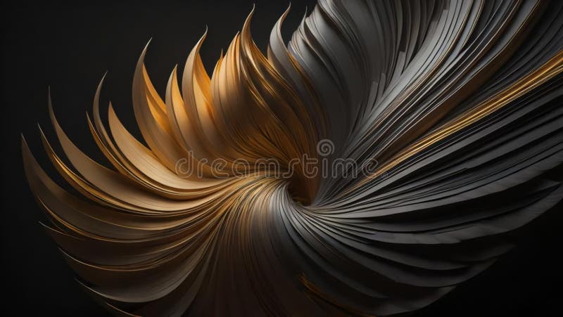 Abstract Wavy Fractal Background. Generative Ai Stock Illustration ...