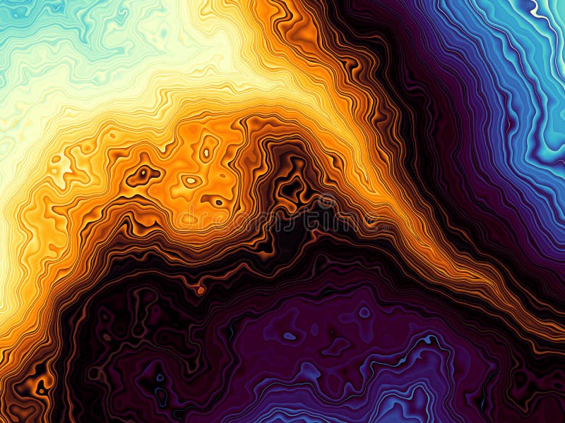 Abstract wavy fractal stock illustration. Illustration of futuristic ...