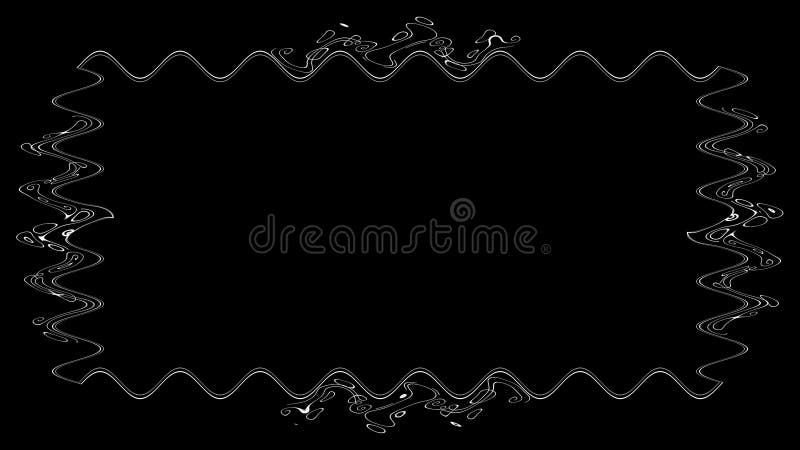 Abstract Wavy Frame on Black Background Stock Video - Video of digital ...