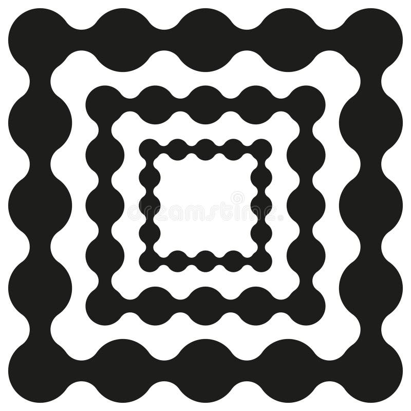 Abstract Wavy Frames. Geometric Vector Borders. Black and White ...