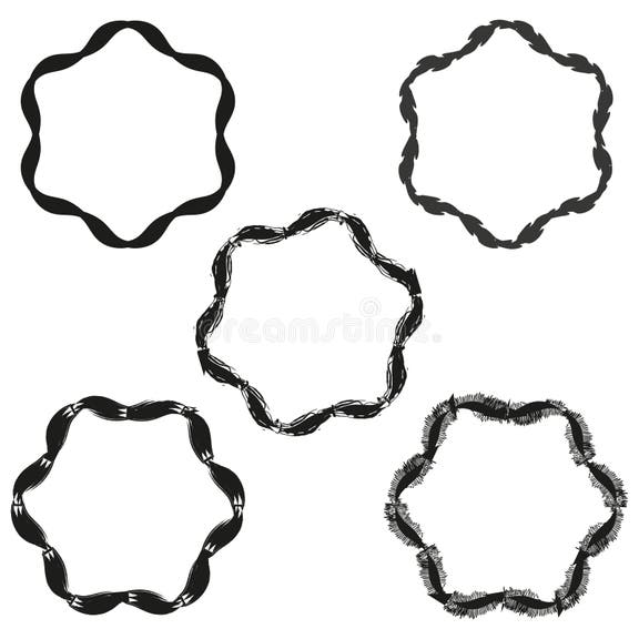 Abstract Wavy Frames. Organic Vector Shapes. Irregular Border Elements ...