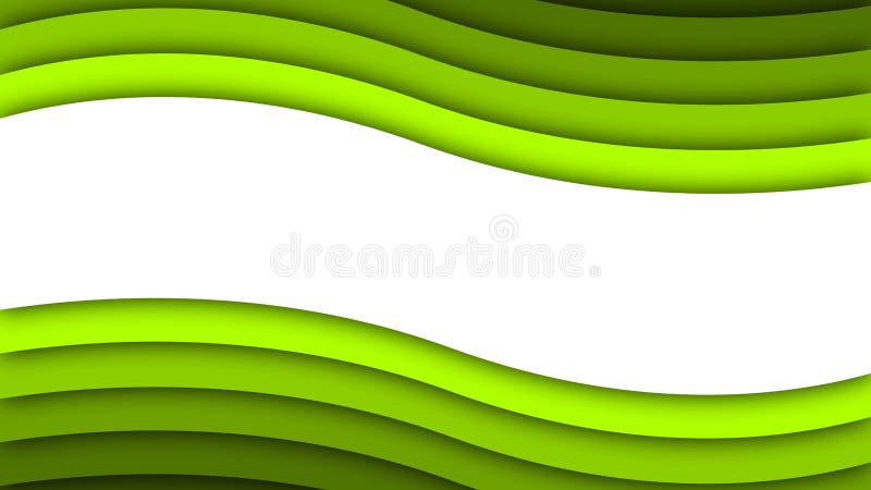 Abstract Wavy Gardient Green Frame, White Background, 3D Illustrations ...
