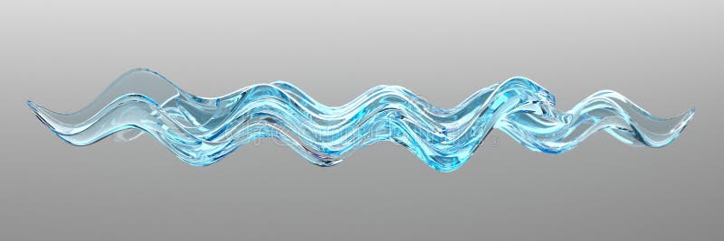 Abstract Wavy Glass Formation with Light Blue Curves Stock Illustration ...