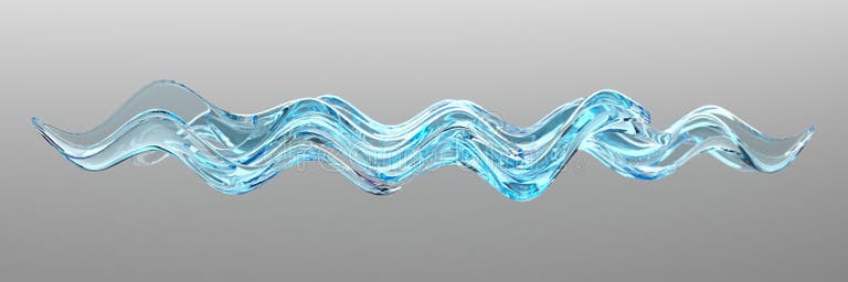 Abstract Wavy Glass Formation with Light Blue Curves Stock Illustration ...