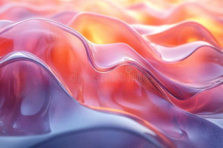Abstract Wavy Glass Texture in Pink and Orange Stock Illustration ...